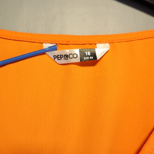 Pep&Co Womens Blouse Size 16 Orange Solid Sleeveless V-Neck 100% ...