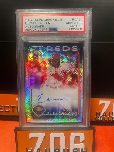 2024 Topps Chrome Logofractor Elly De La Cruz RC Auto POP 3 w/Duo PSA ...