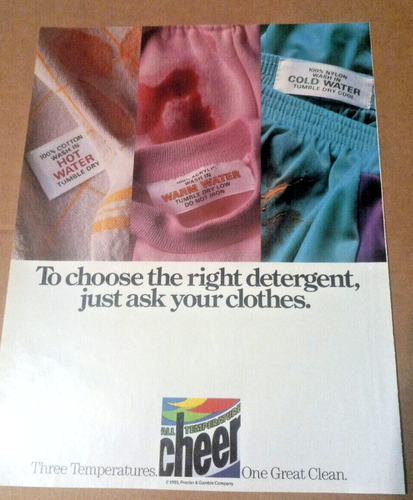 1985 print ad -CHEER laundry soap detergent Procter & Gamble vintage ...