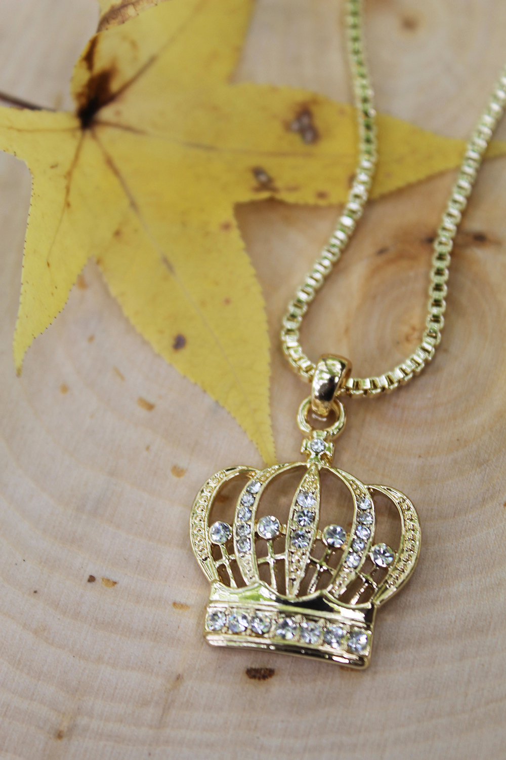 NEW KING CROWN PENDANT & 2mm/24" BOX CHAIN HIP HOP NECKLACE XMP75 | eBay