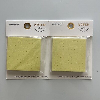 NOTED by Post it 2.9x2.8 Square Yellow Dotted Sticky Notes 200 Sheets 2 ...