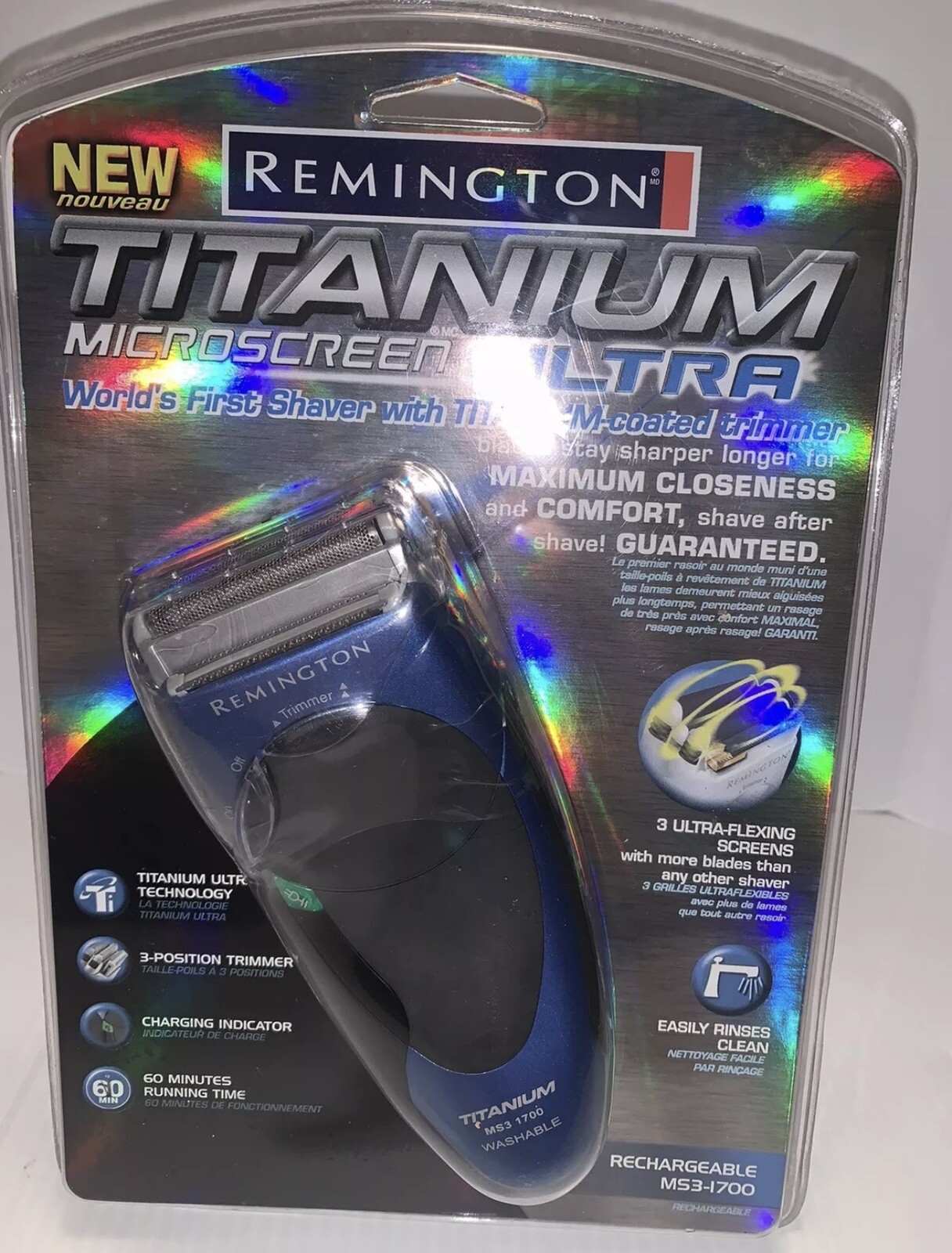 Remington MS3-1700 Titanium Rechargeable Mens Shaver for sale online | eBay