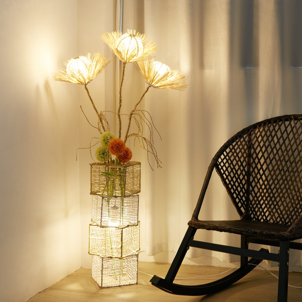 Modern Contemporary Tall Floor Lamp Decor Flowers lighting Living ...