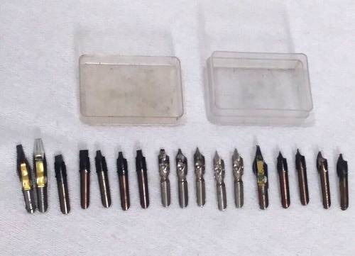 Calligraphy Nibs Ink Well Nibs Pen Nibs Mixed Lot of 17 Nibs Writing ...