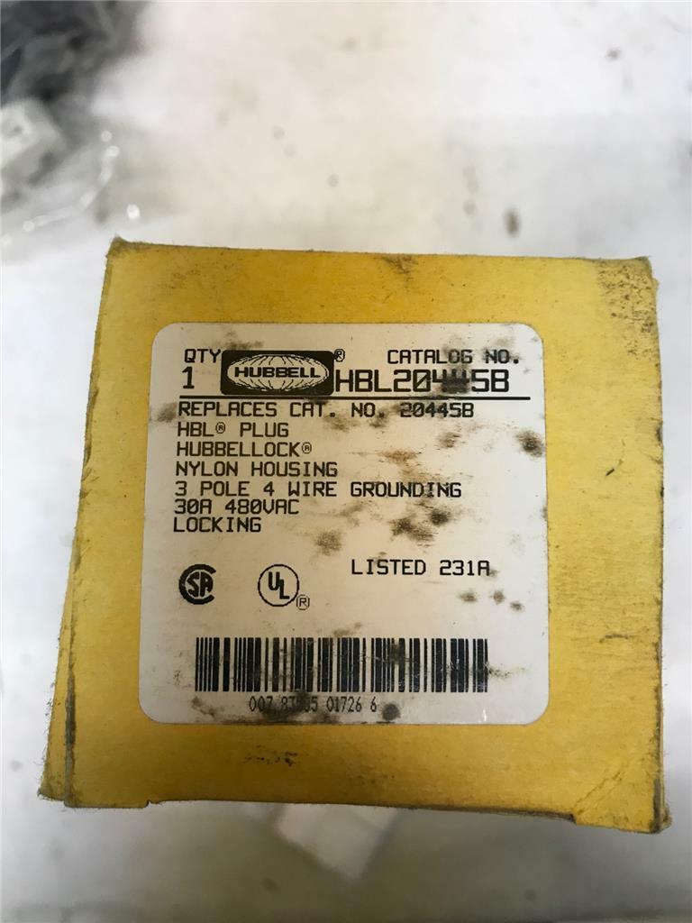 Hubbell 20445B Hubbellock Connector Body Male Plug 30a 480vac for sale ...