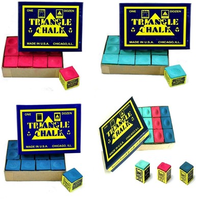 GENUINE TRIANGLE SNOOKER or POOL Cue Tip CHALK - By Tweeten USA BLOCKS ...