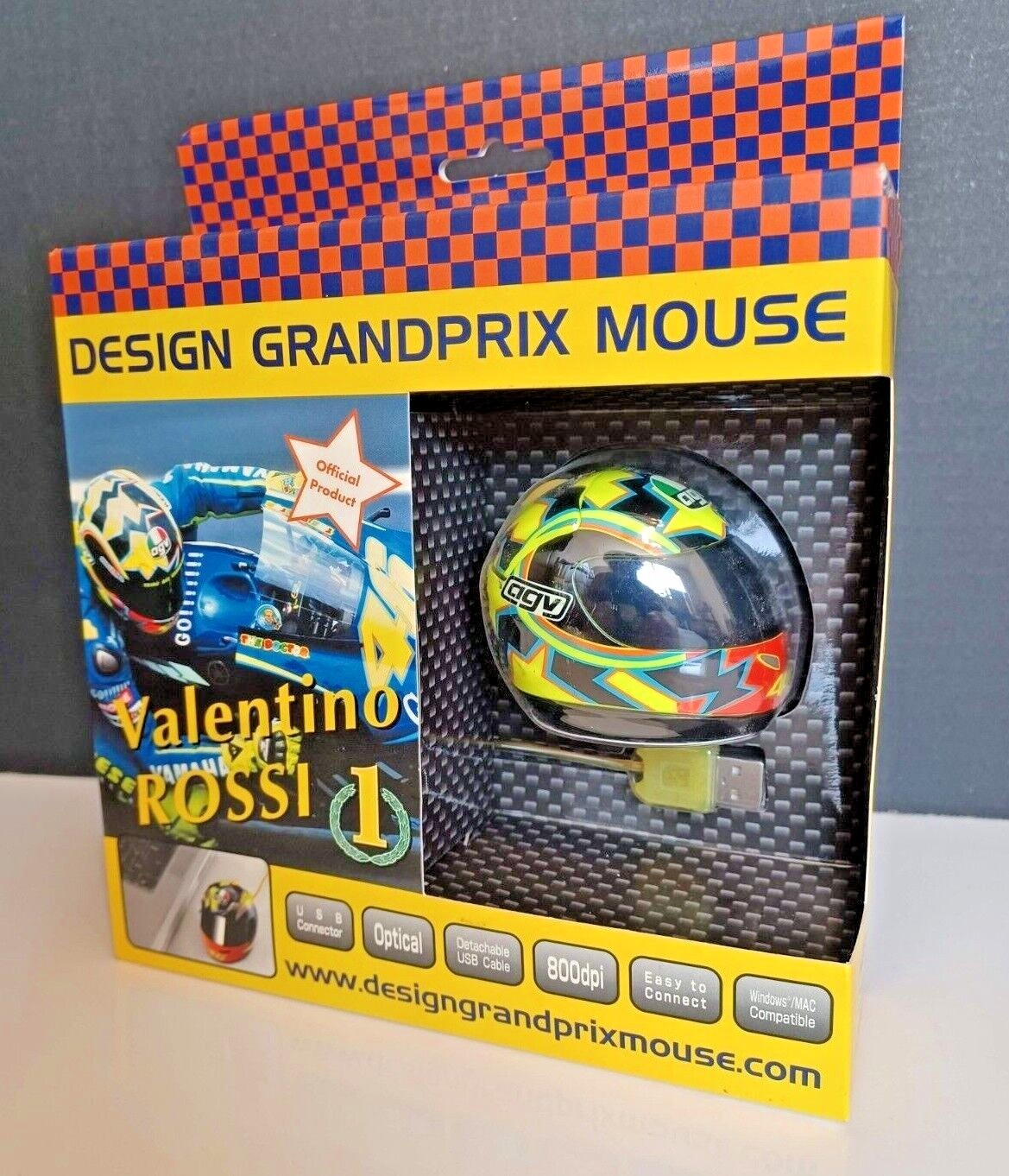 VALENTINO ROSSI MotoGP AGV Helmet USB Computer Mouse Vintage Sun/Moon ...