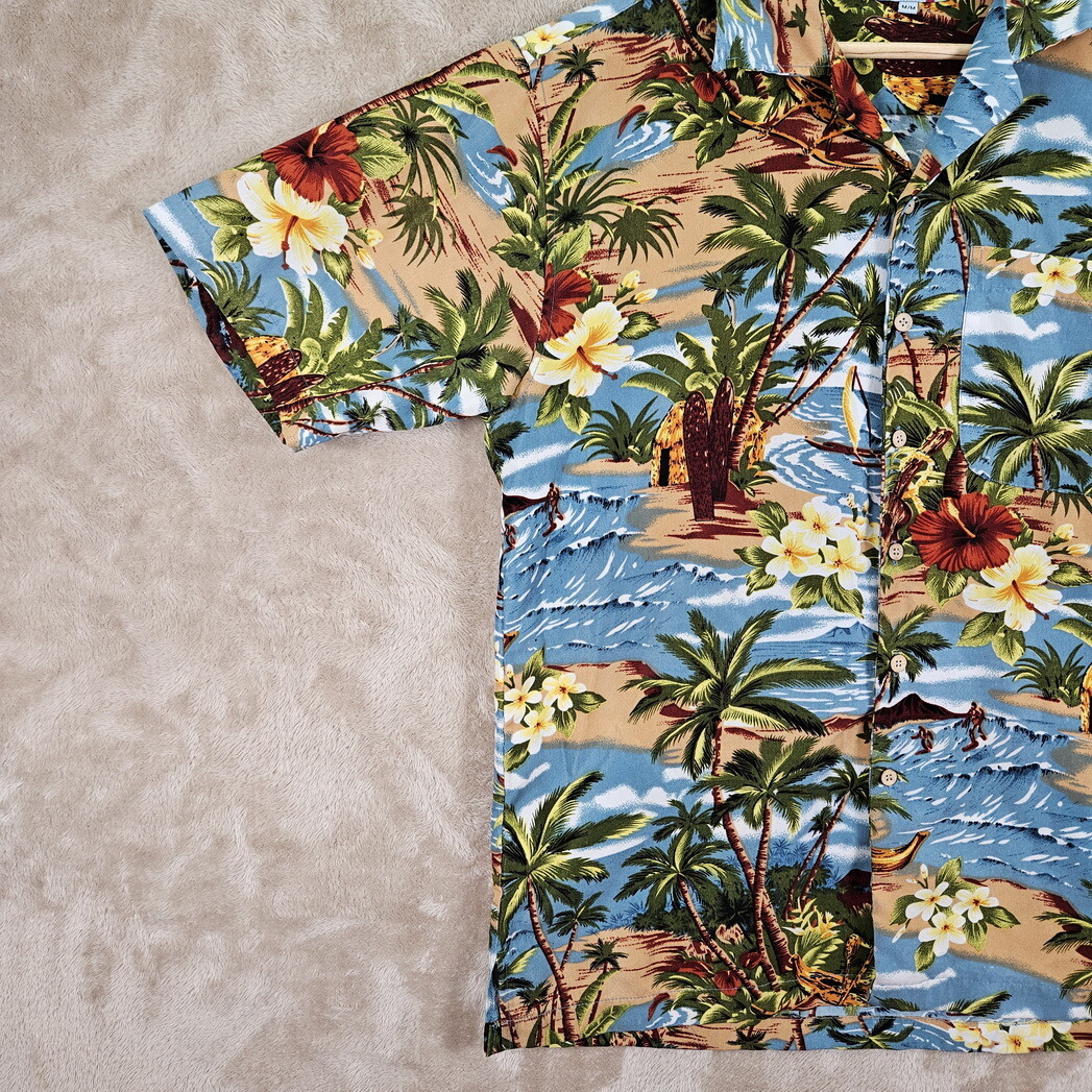 Aloha Joe Hawaiian Shirt Men Size M Maui Coconuts Palm Trees Floral ...