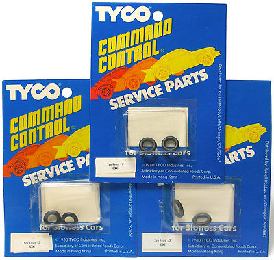 6pc 1980 TYCO Slot Car Command Control TCR SLOTLESS FRONT TIRES 6386 ...