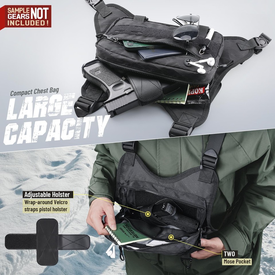 Outdoor Sport Chest Rig for Men , Running Vest Bag with Pack Holster ...