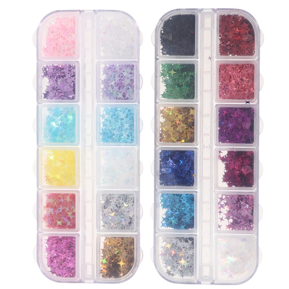 2 Sets Shiny Nail Glitter Sequins Paillette Manicure Sequins Beauty ...