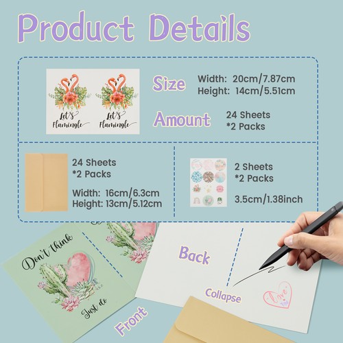 Colorful Inspirational Greeting Cards with Envelopes Encouragement ...