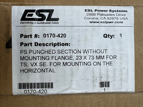 🔴ESL Power Systems 0170-420 PS Punched Section 23x73mm For TS VX SE ...