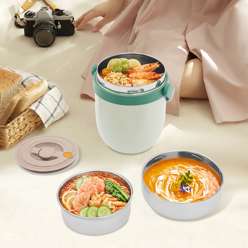 Thermos for Hot Food, Sealed Stackable Food Thermos, Soup Thermos Green ...