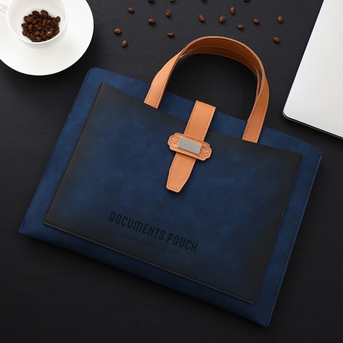 with Handles Business Document Bag PU Leather Laptop Handbag File ...
