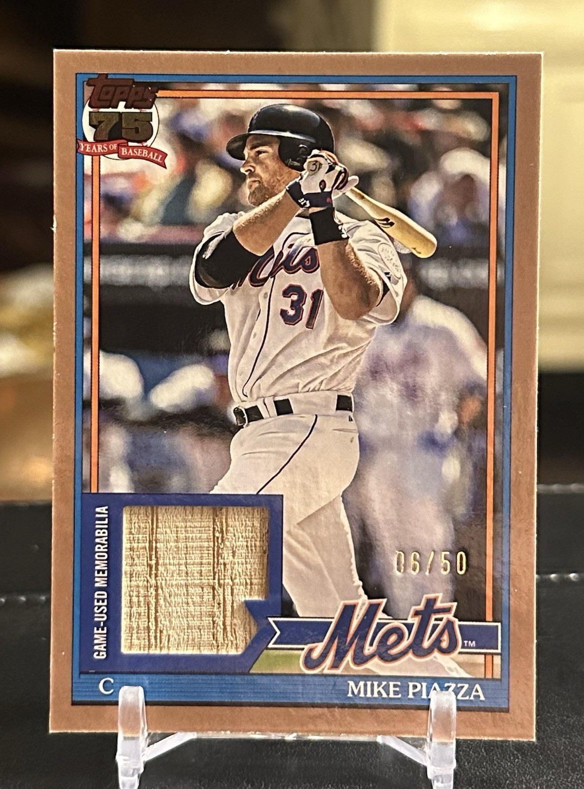 2026 Topps Series 1 Mike Piazza Game Used Bat Relic Gold SP /50 NY Mets ...
