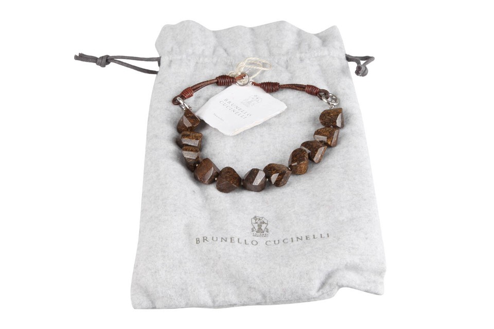 Brunello Cucinelli Women's Round Cut Stone Necklace Brown with Sterling ...