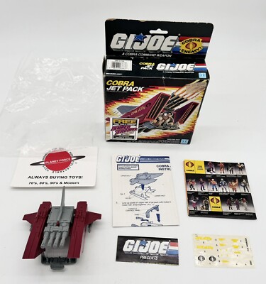 1987 Cobra Jet Pack Complete With Box Unused Decals GI Joe Vehicle | eBay