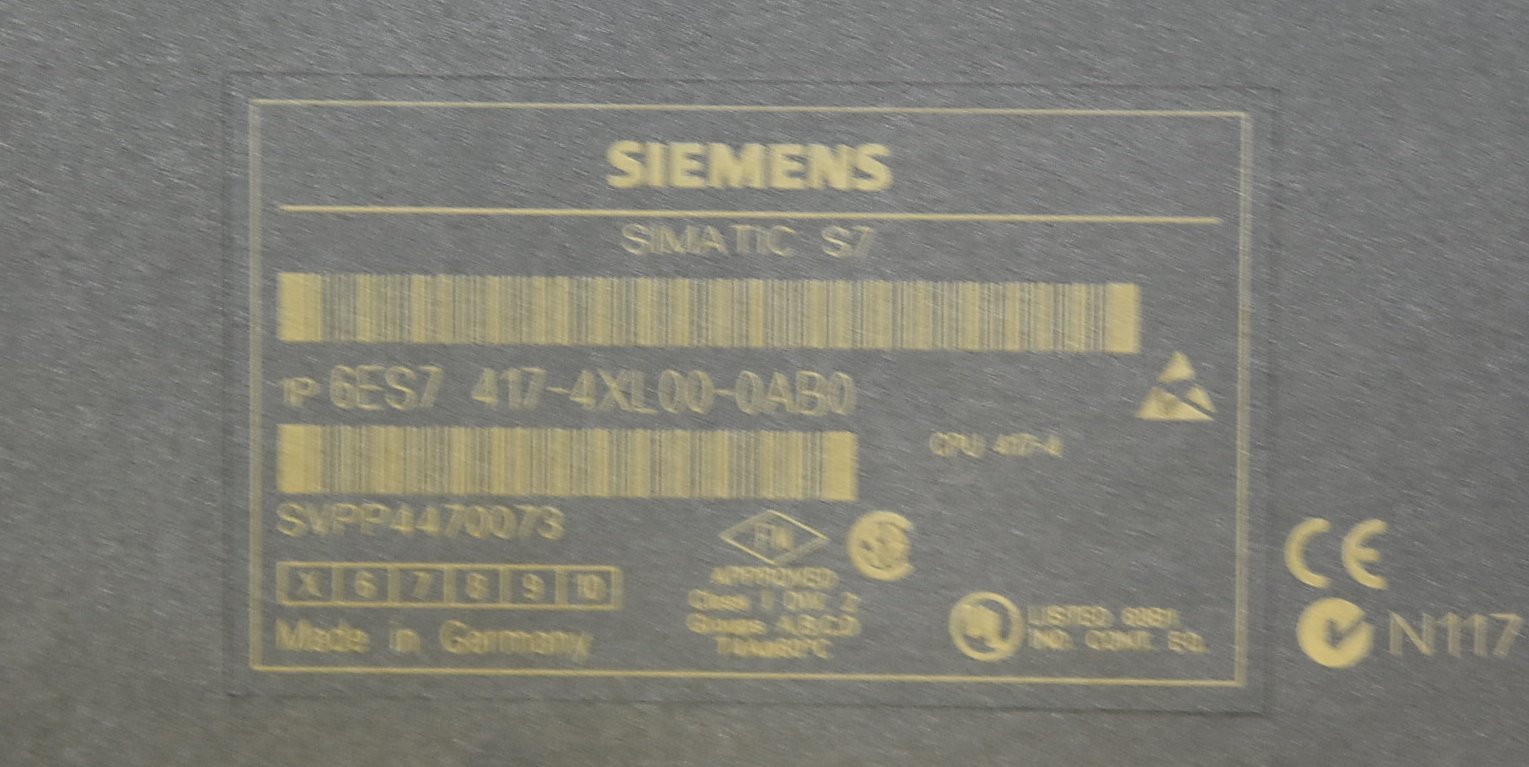 Siemens Simatic S7 CPU 417-4 Typ: 6ES7 417-4XL00-0AB0 / E-Stand: 05 ...