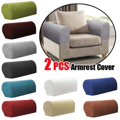 Armrest Covers Stretchy 2Piece Set Chair or Sofa Arm Protectors Stretch ...