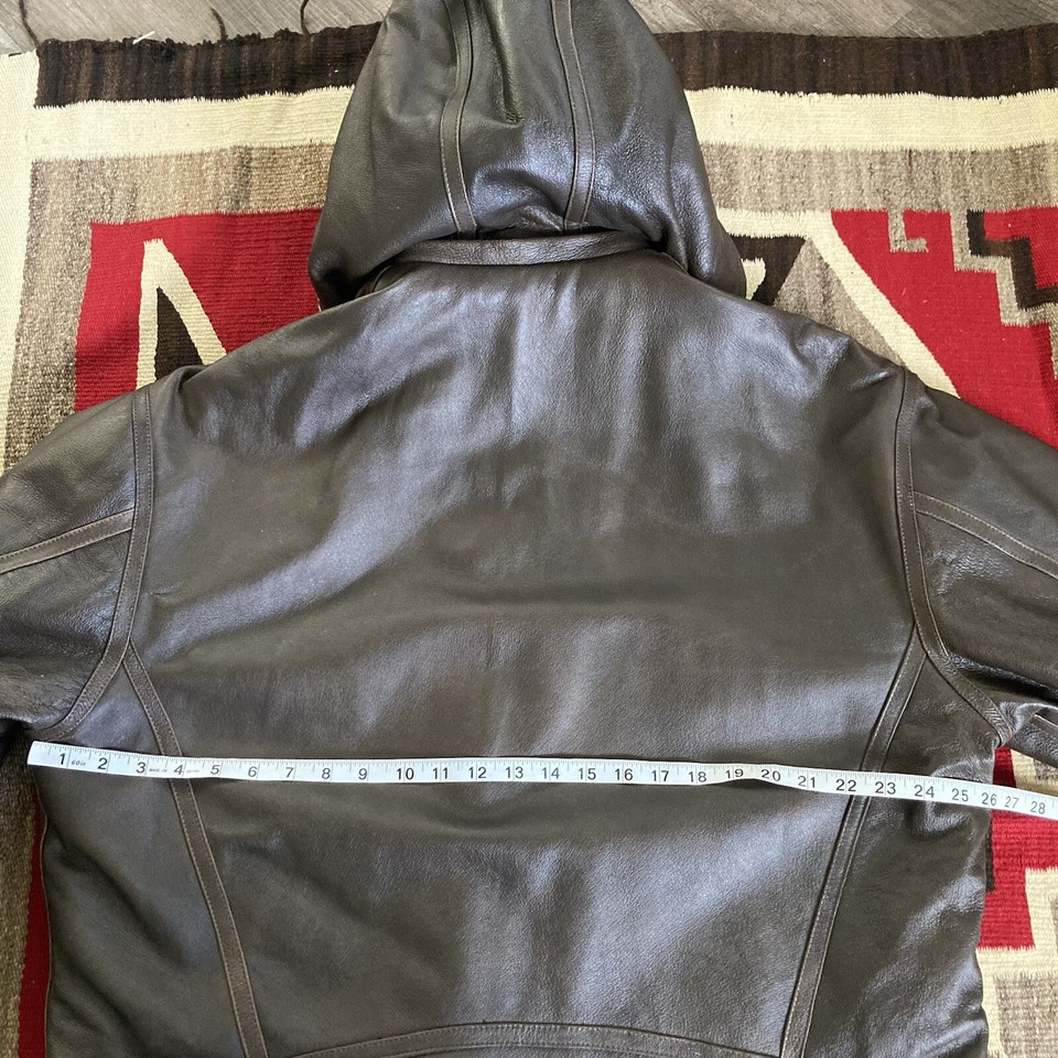 Wilsons Leather B-3 Style Aviator Bomber Jacket Brown L Air Force Lined ...