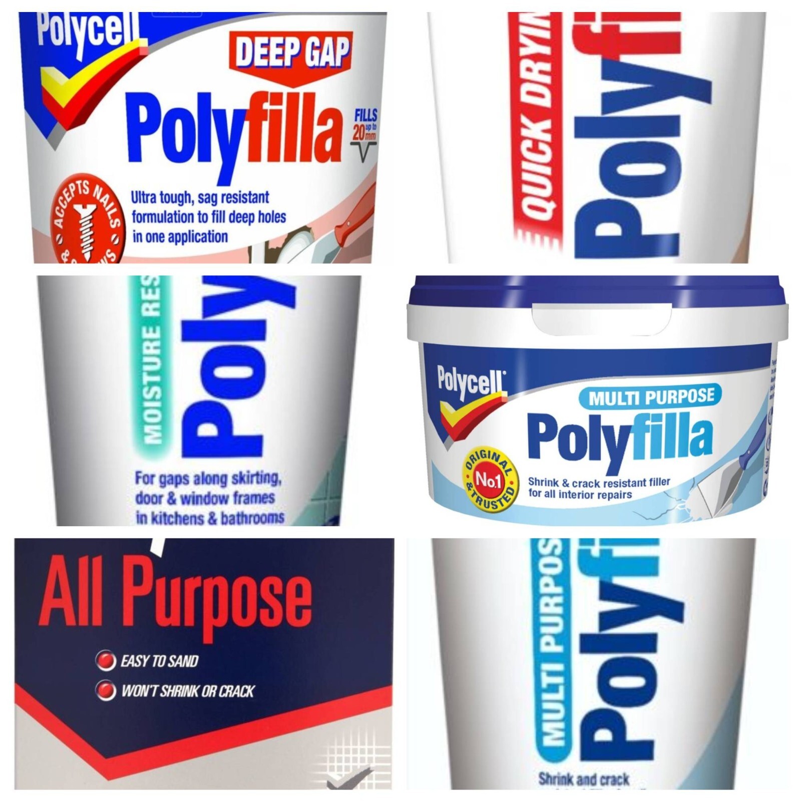 Polyfilla Interior / Exterior Filler Deep Gap / Quick Dry / Fine ...