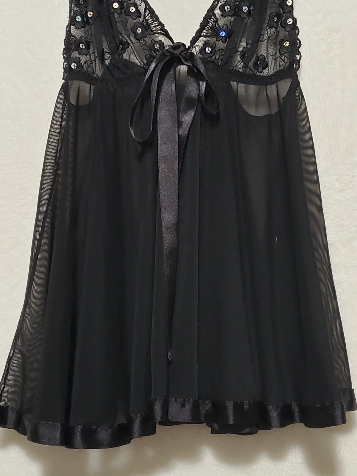 Vintage Risqué Black Sheer Lace Sexy Sweet Baby Doll … - Gem