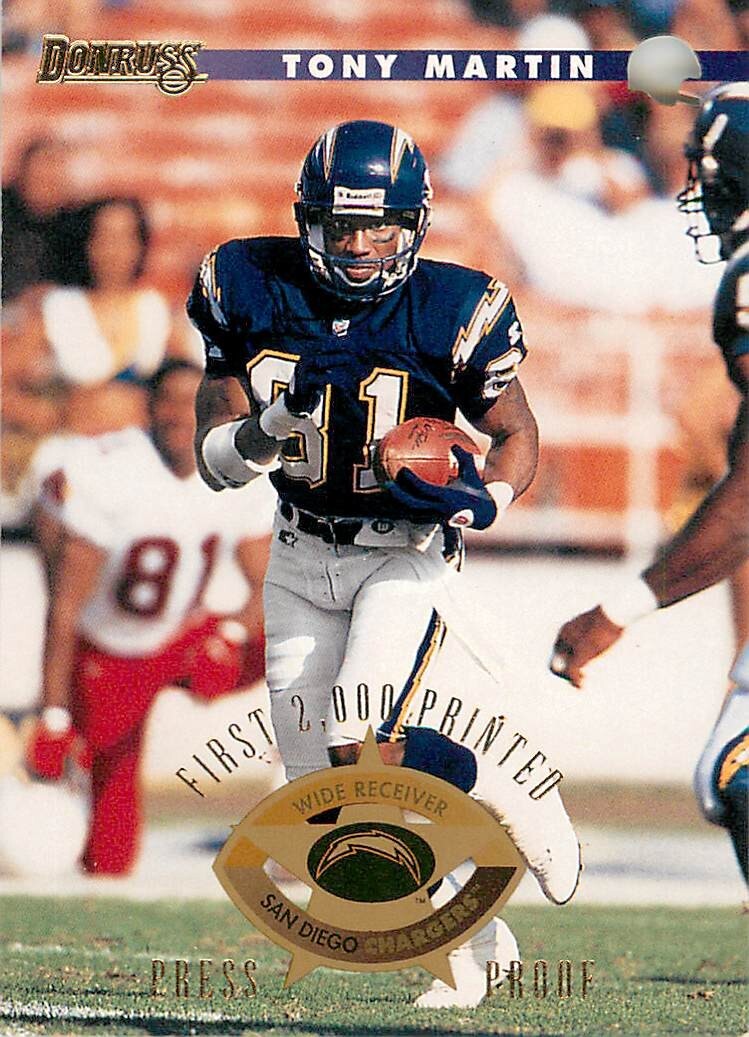 TONY MARTIN 1996 Donruss PRESS PROOF /2000 Chargers #186 | eBay