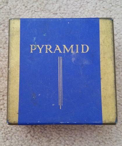 Pyramid Handkerchief Blue/Gold Paper/Cardboard Box - C1940s - 3 1/2" or ...