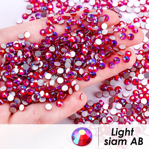 Red Siam Crystal Flat Back Rhinestones Glitter Glass Gems Nail Art ...