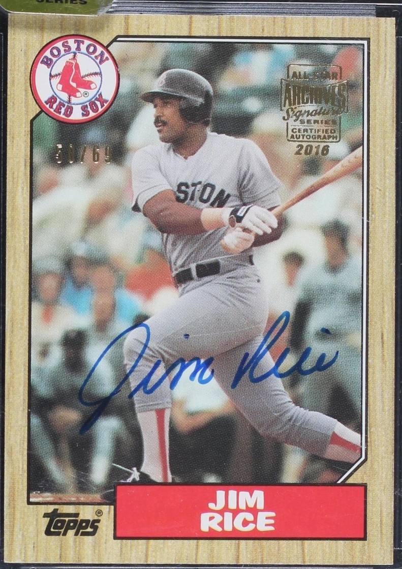 2016 Topps Archives Signature Series All-Star Buybacks - Jim Rice 1987 ...