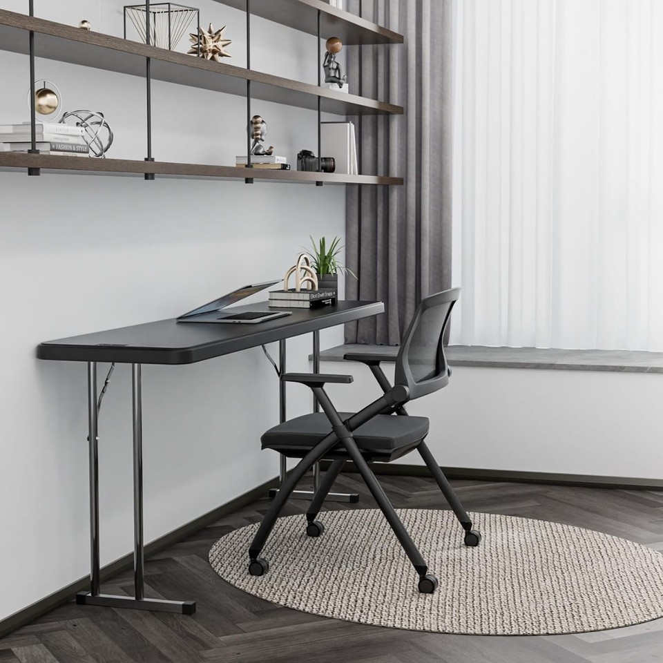 6 FT Narrow Folding Table,Premium Quality HDPE Material and Sturdy ...