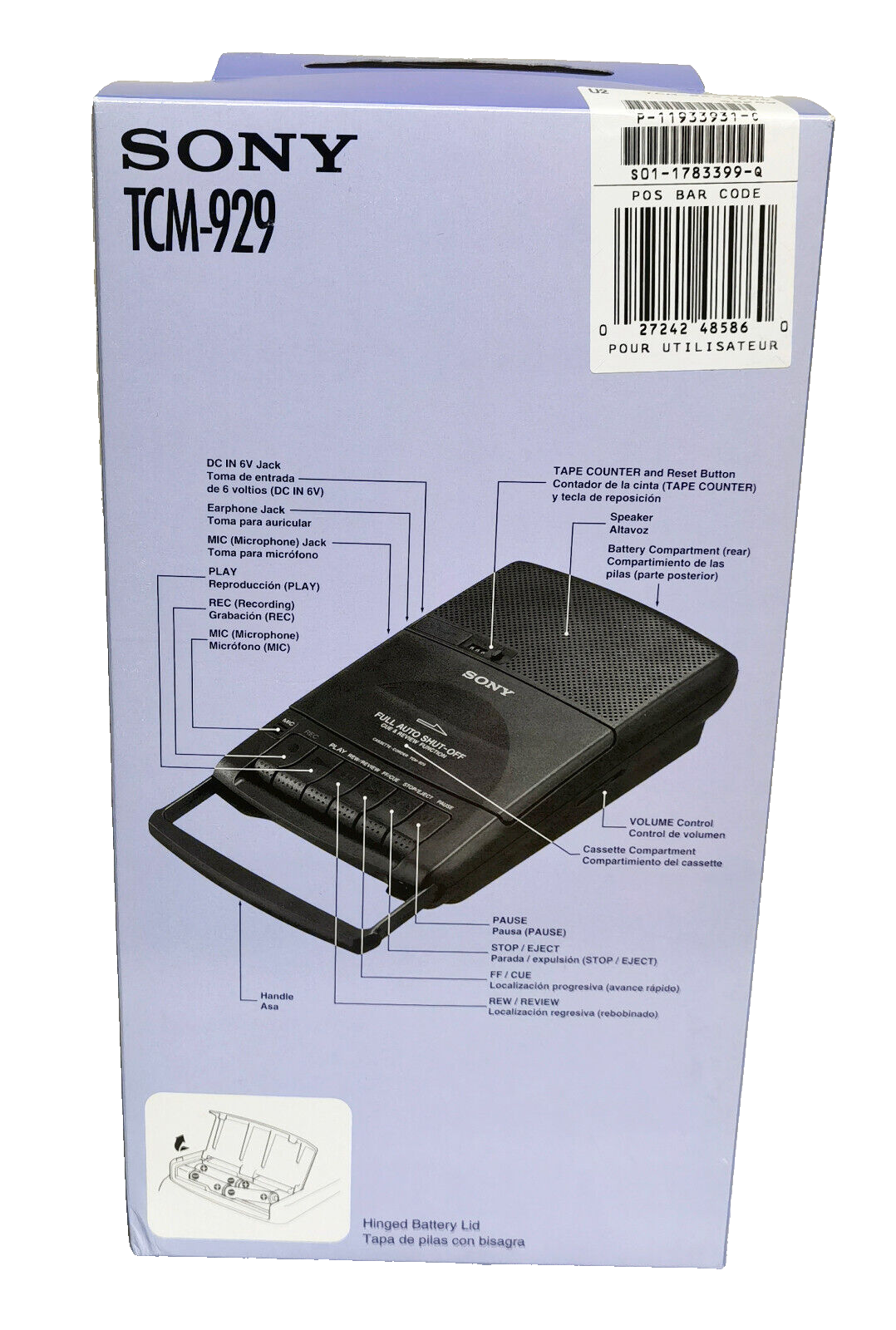 Sony Pressman TCM-929 Desktop Cassette Voice Recorder | eBay