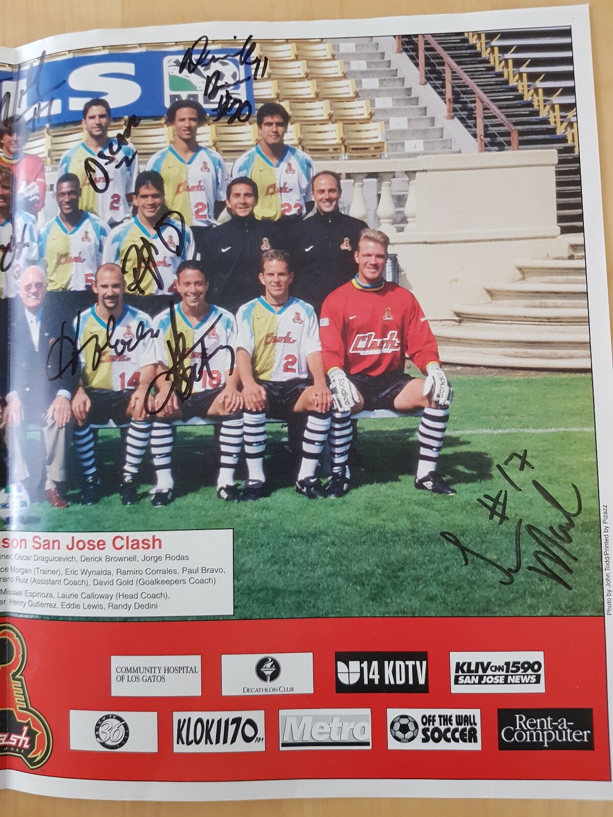 San Jose Clash Inaugural Season 1996, original signed team photo | eBay.de