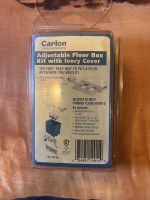 Carlon Thomas & Betts B121BFBR Adjustable Floor Box Kit with Ivory ...