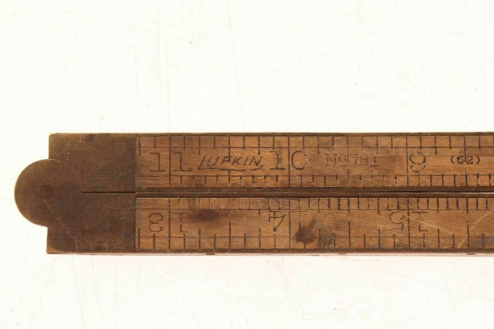 Antique Lufkin No 781 Warranted Boxwood Folding Wood & Brass Ruler | eBay