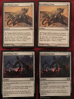 Scrabbling Claws X4 Mirrodin X2 Ravnica Allegience X2 Moderate Play MTG ...