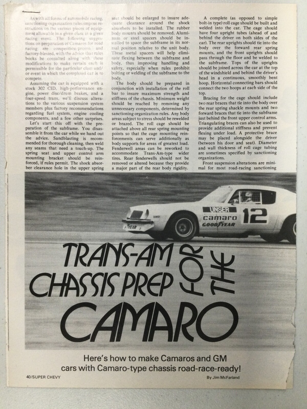 CAM415 Article 1977 Chevrolet Camaro Trans Am Chassis Prep For The ...