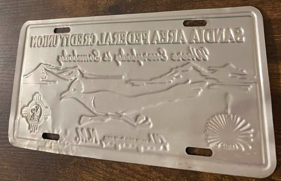 Sandia Area Federal Credit Union Booster License Plate Roadrunner ...