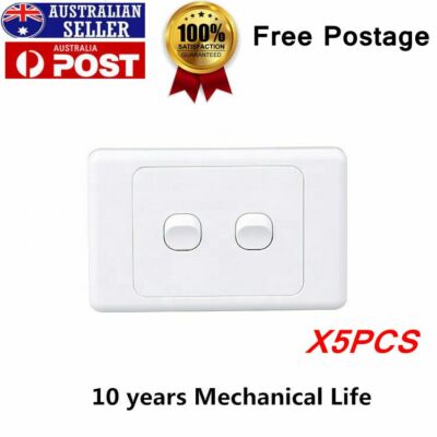 5 x 2 Gang Double Wall Switch - 2 Way Switching Electrical Light Switch ...
