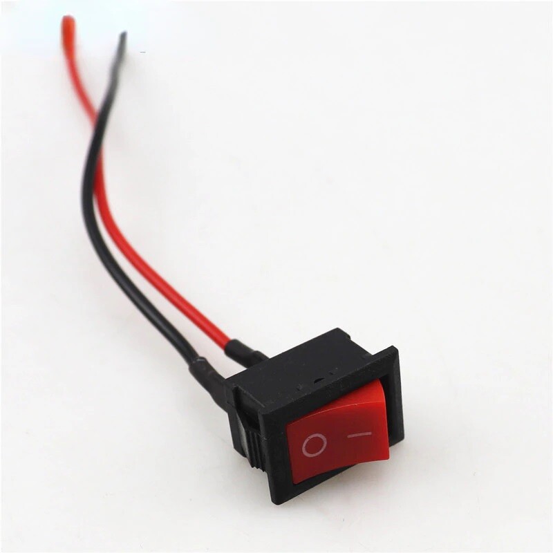 2x Red Rocker Switch ON/OFF Rectangular Push-Fit Wired Car DC 12V AC ...