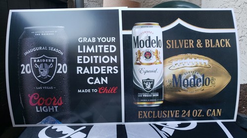 Las Vegas Raiders 2020 13pt Thick 12x12 Modelo & Coors Light posters No ...