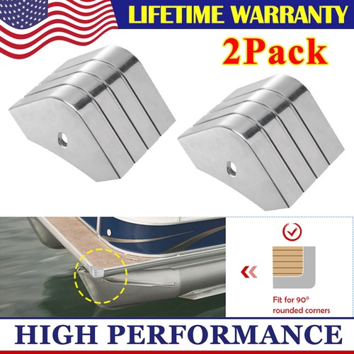 Pack of 2 Aluminum Boat Deck Corner Pontoon Corner Cap For 90° Rounded ...