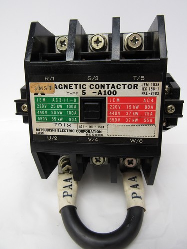 MITSUBISHI ELECTRIC CORPORATION MAGNETIC CONTACTOR TYPE S-A100, 100 ...