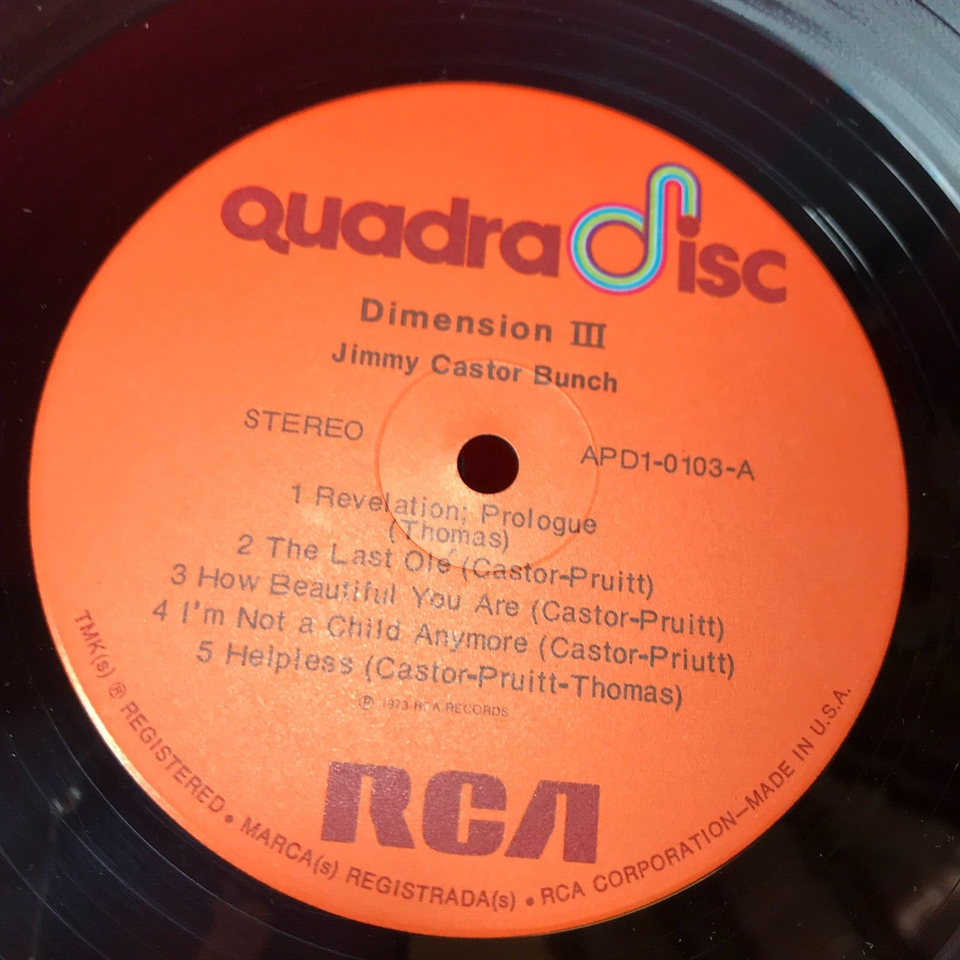 THE JIMMY CASTOR BUNCH Dimension III 1973 US Quadraphonic vinyl LP Jazz ...