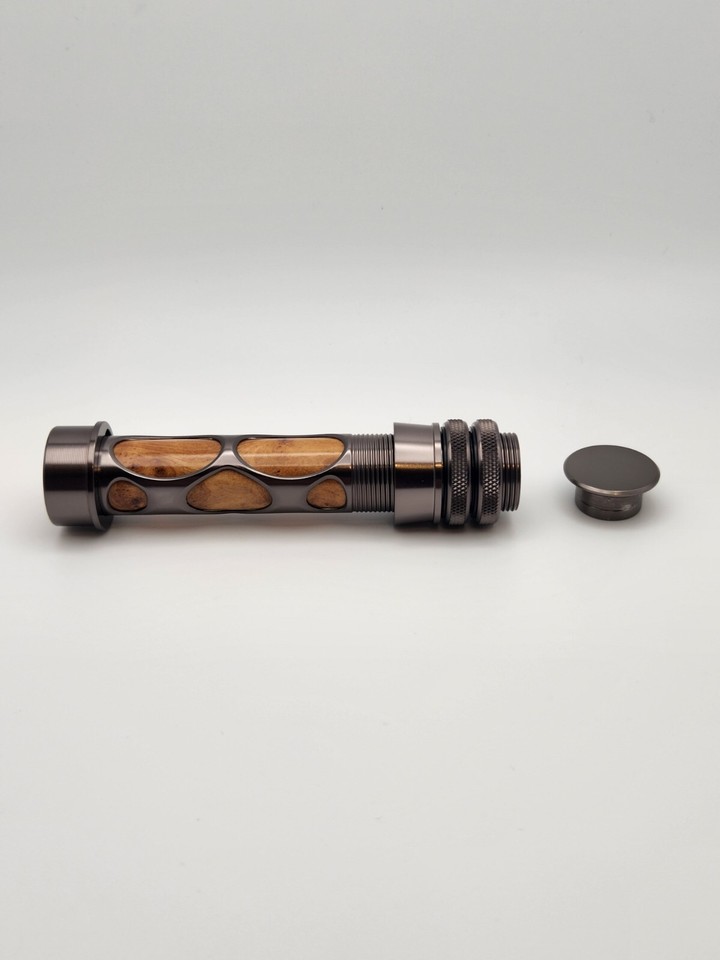 Fly Rod Reel Seat - Uplocking - Gunmetal Aluminum Hardware - Burled ...