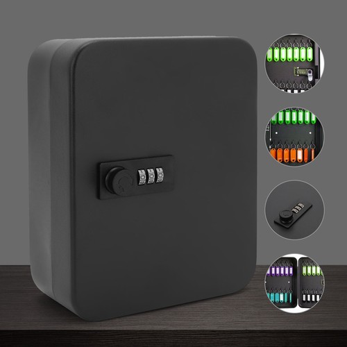 Combination Lock Metal Key Storage Cabinet Wall Mounted Lockable Safe ...