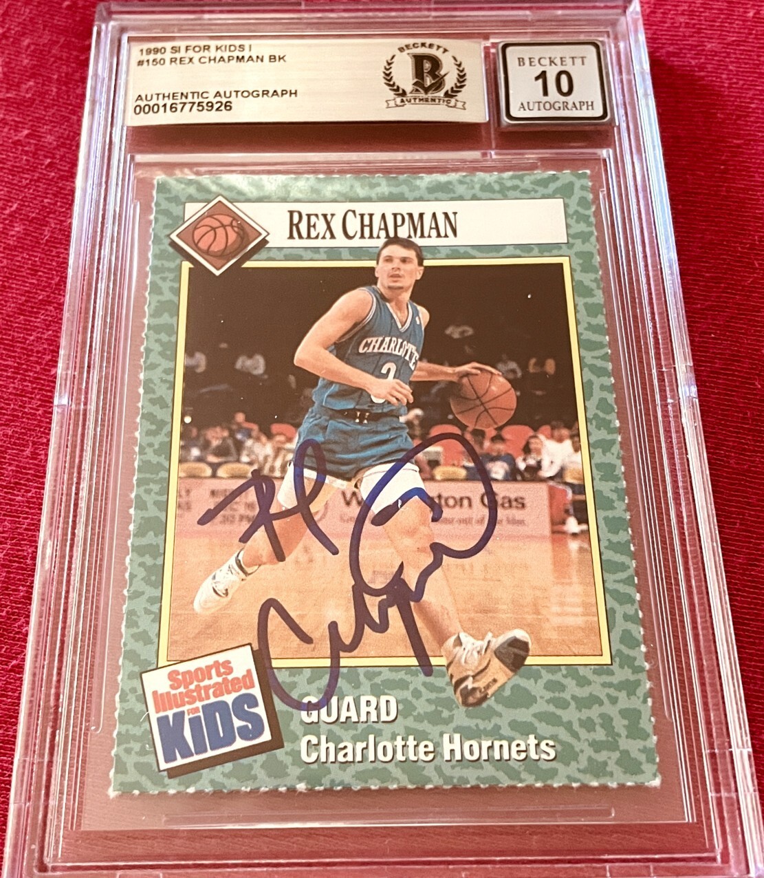 Rex Chapman signed Hornets 1990 Sports Illustrated for Kids SI card BAS ...