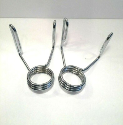 PAIR OF 2" SPRING LOADED BENT HANDLE WEIGHT CLAMPS FOR WEIGHT LIFTING ...