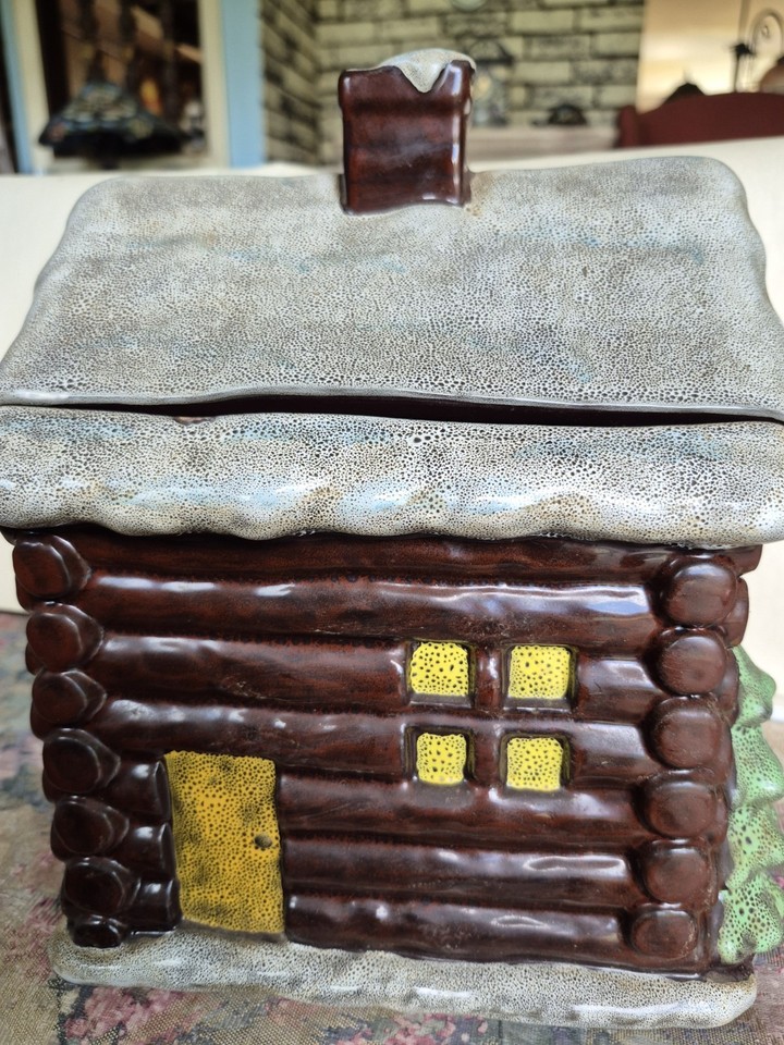 Vintage Boyds BEAR Collection Ceramic Log Cabin Cookie Jar Country ...